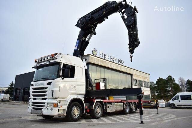 Scania R 440 8x2 HMF 8520 CRANE 38 METERS FLY JIB KRAN kamion platforma