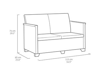 KETER Baštenski set Elodie 2 seater sa box stolom/ kapućino