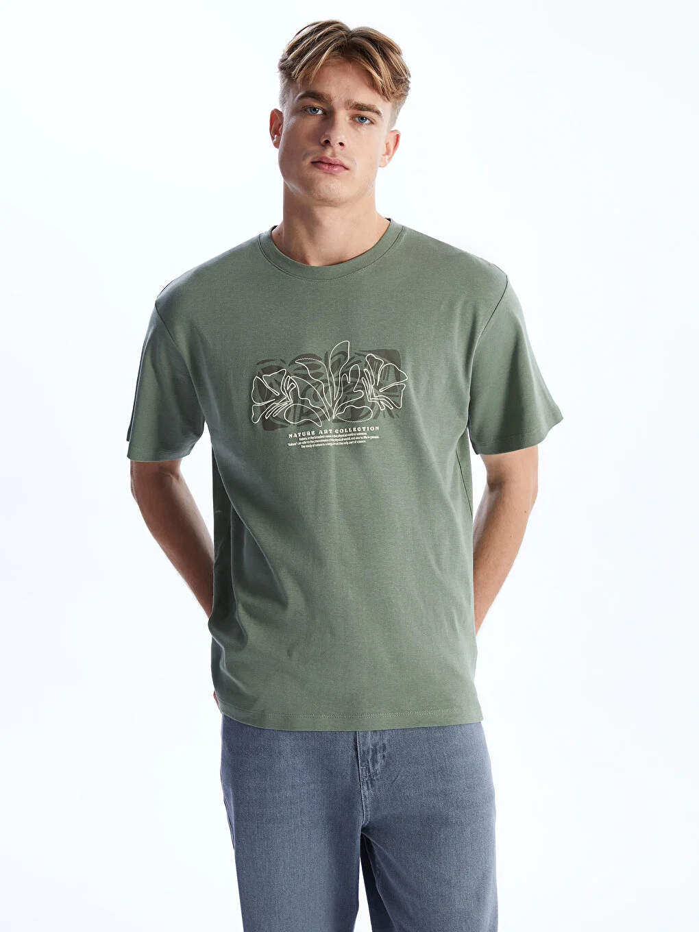 XSIDE Muška majica sa okruglim izrezom i štampanim motivom kratkih rukava