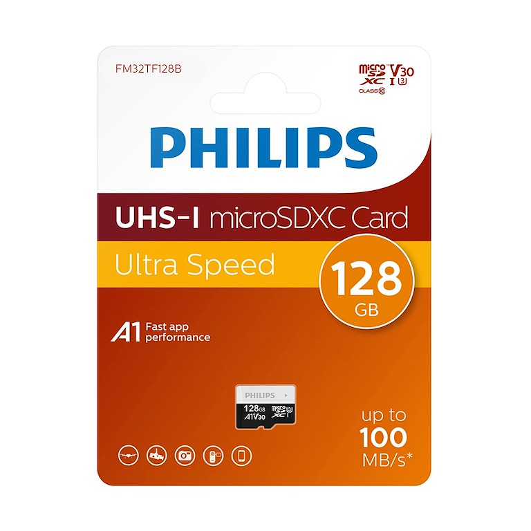 Memorijska kartica PHILIPS Micro SD 128GB V30 ULTRA SPEED (FM32TF128B/93) (MS)