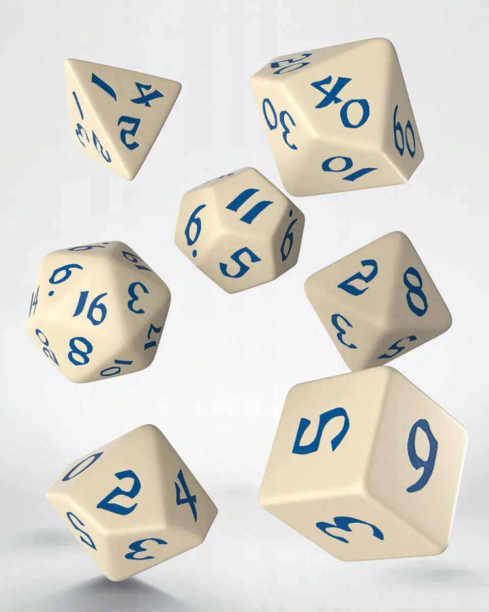 Q WORKSHOP Kockice Classic Runic Beige & Blue Dice 7/1