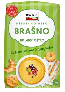 DANUBIUS Namensko pšenično ekstra belo brašno tip "400" oštro 1kg