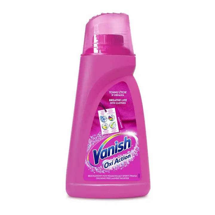 Vanish Oxi Action Pink Tečno sredstvo za uklanjanje fleka, 1L