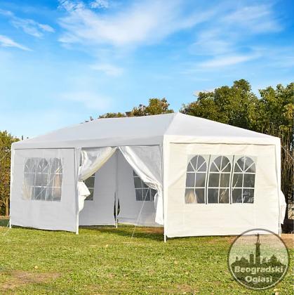 Paviljon 3 x 6m sa 6 bočnih stranica sa prozorima - Gazebo tenda 3 x 6m