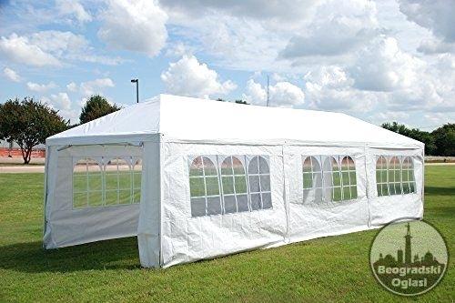 Gazebo - Paviljon 3 x 9m sa 8 bočnih stranica sa prozorima - XXL