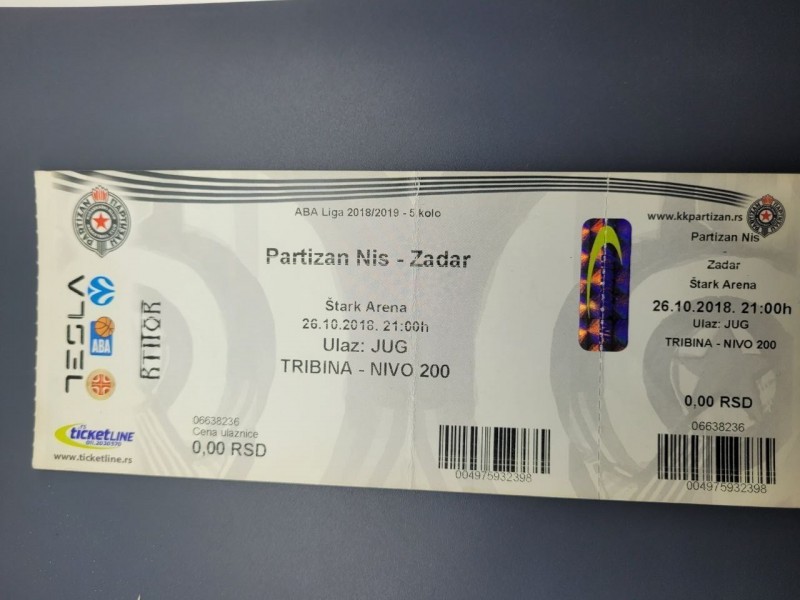 KK Partizan - KK Zadar 26.10.2018.