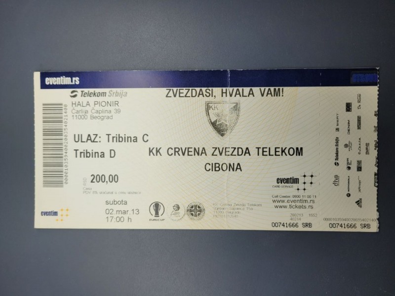 KK Crvena Zvezda - KK Cibona 02.03.2013.