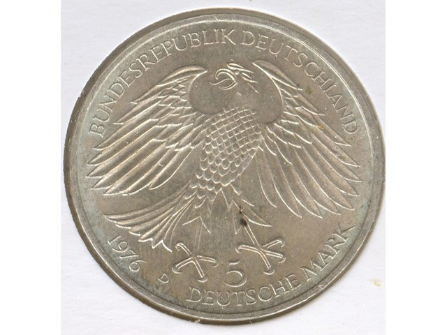 Nemacka 5 MARK 1976 D UNC srebro