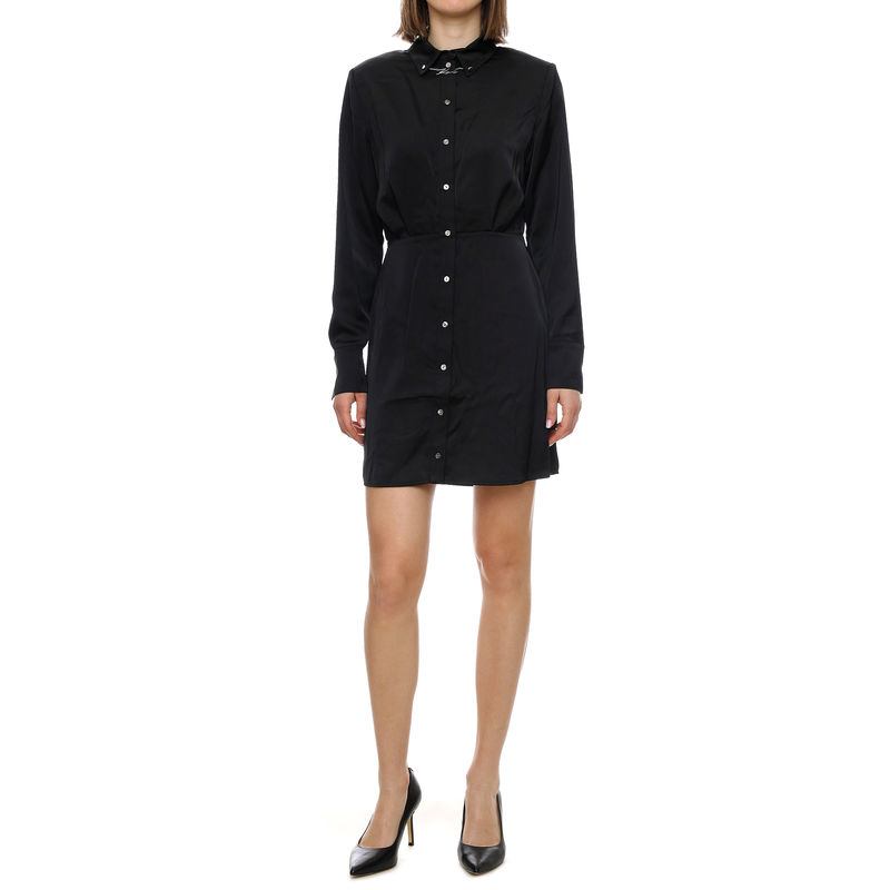 Ženska haljina Karl Lagerfeld Karl Charm Satin Shirt Dress