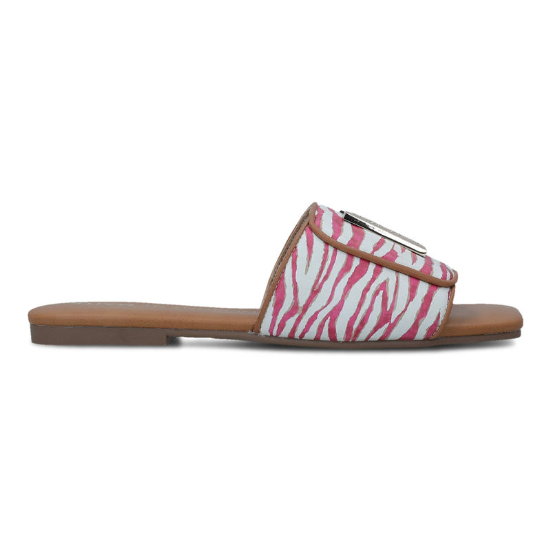 Ženske papuče Lola By Maite Zebra Print Flat Sandals