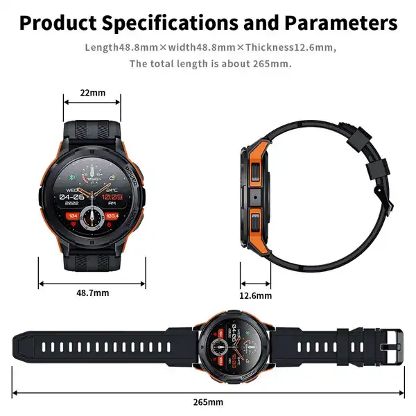Oukitel BT10 Smart Watch Sport Rugged 410mAh/Heart rate/SpO2/Accelerometer/crno narandzasti ( 151522 )