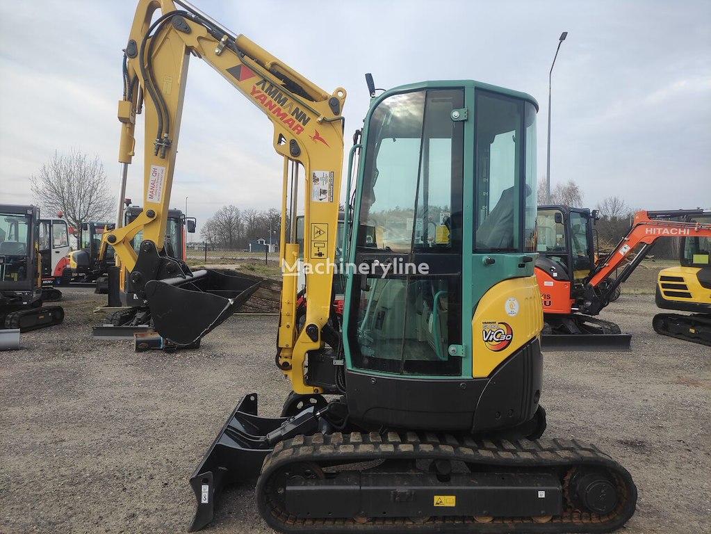 Yanmar Vio 30 2008r obrót w obrysie maszyny mini bager