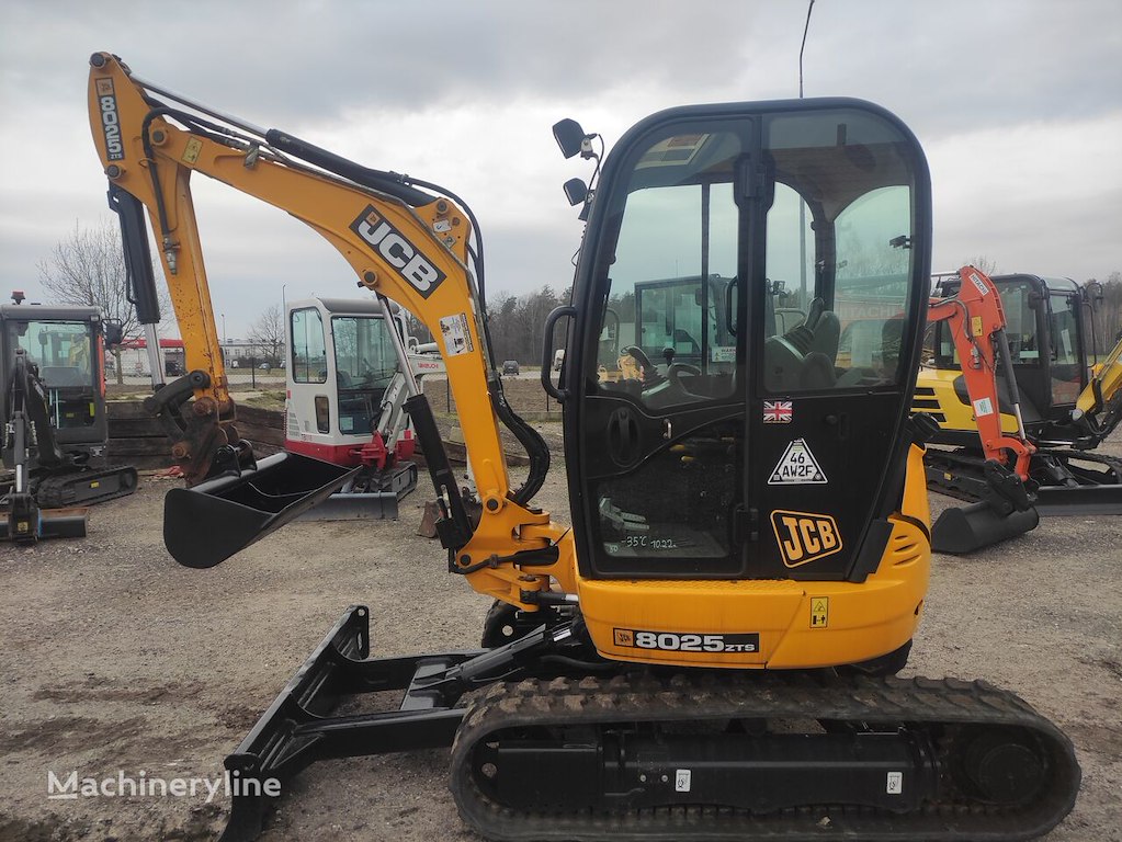 JCB 8025 ZTS 2019r 1200mtg szybkozłącze obrót w obrysie maszyny mini bager