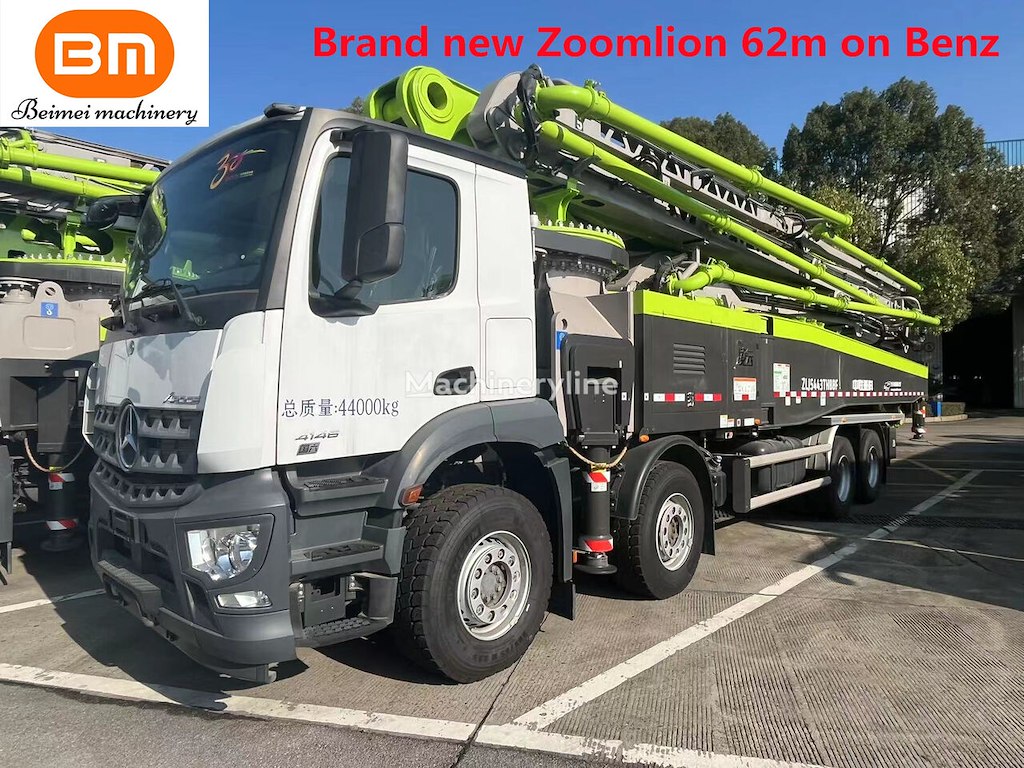 Nova Zoomlion 62M Concrete Pump Truck na šasiji Mercedes-Benz ZLJ5443THB8F 62X-6RZ pumpa za beton