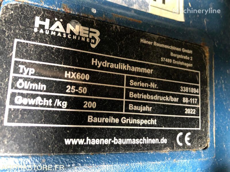 Prodaje se HAENER HX600 hidraulični čekić na aukciji