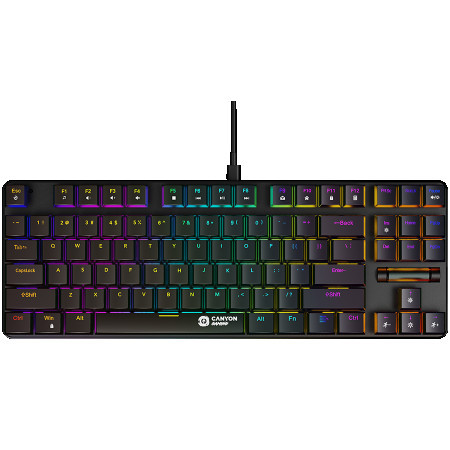 Canyon cometstrike TKL GK-50 mechanical keyboard, GTMX red switch, US black ( CND-SKB50-US )