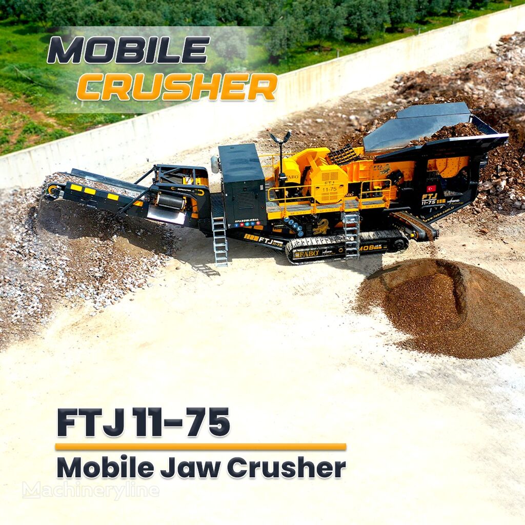 Novo FABO FTJ 11-75 MOBILE JAW CRUSHER 150-300 TPH | AVAILABLE IN STOCK mobilna postrojenje za drobljenje