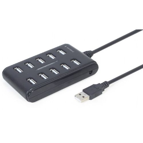 UHB-U2P10P-01 Gembird 10-port USB 2.0 HUB, black A