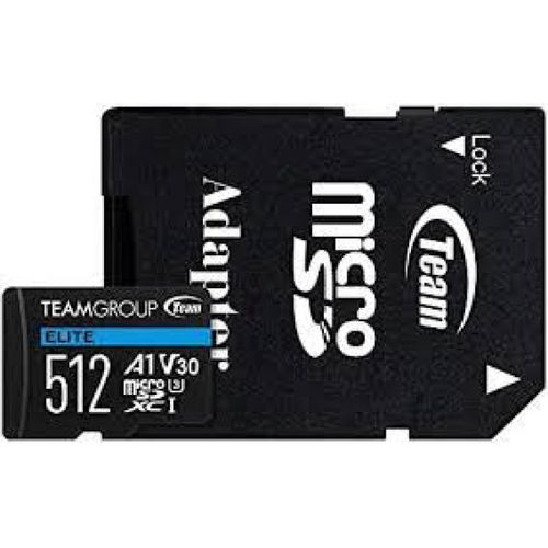 TeamGroup MICRO SDXC 512GB ELITE, UHS-I U3 V30 A1, 100/90MB/s +SD Adapter TEAUSDX512GIV30A103