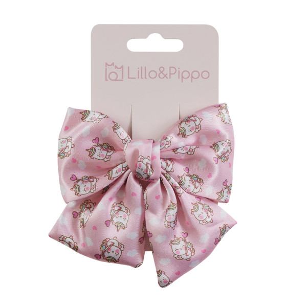 Lillo&Pippo šnalica za kosu mašna roze jednorog