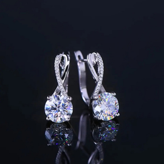 Minđuše 4ct Moissanite