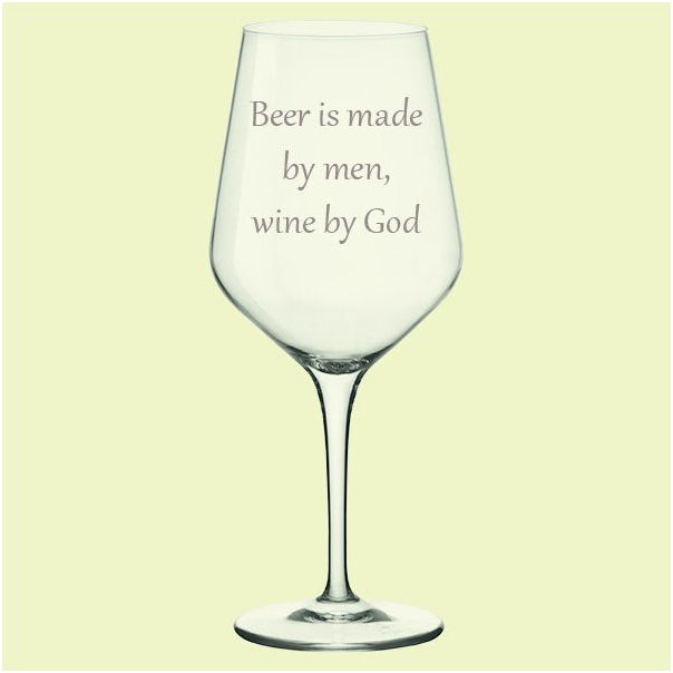 HAPPY PUMPKIN Čaša za vino "Beer is made by men, wine by God"1141