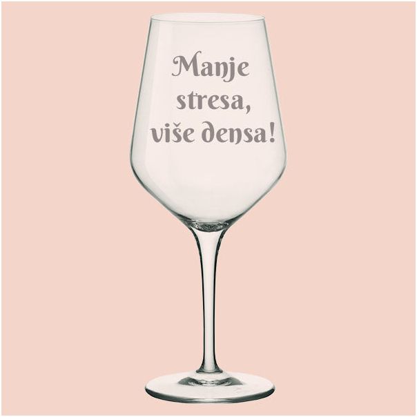 HAPPY PUMPKIN Čaša za vino "Manje stresa, više densa"1142