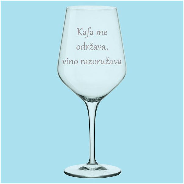 HAPPY PUMPKIN Čaša za vino "Kafa me održava, fino razoružava"1139