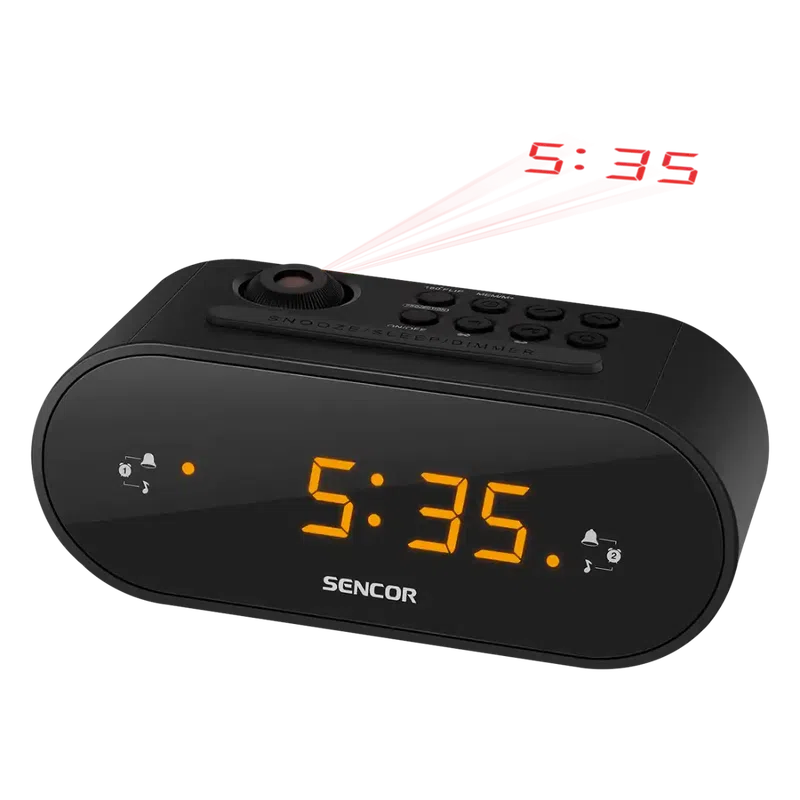 FM radio alarm sa projektorom vremena SENCOR SRC 3100 B crni