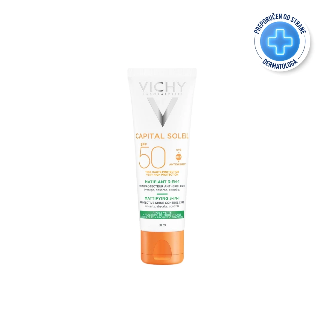 VICHY CAPITAL SOLEIL 3u1 Matirajuća Lagana Krema za Lice SPF 50+ 50 mL