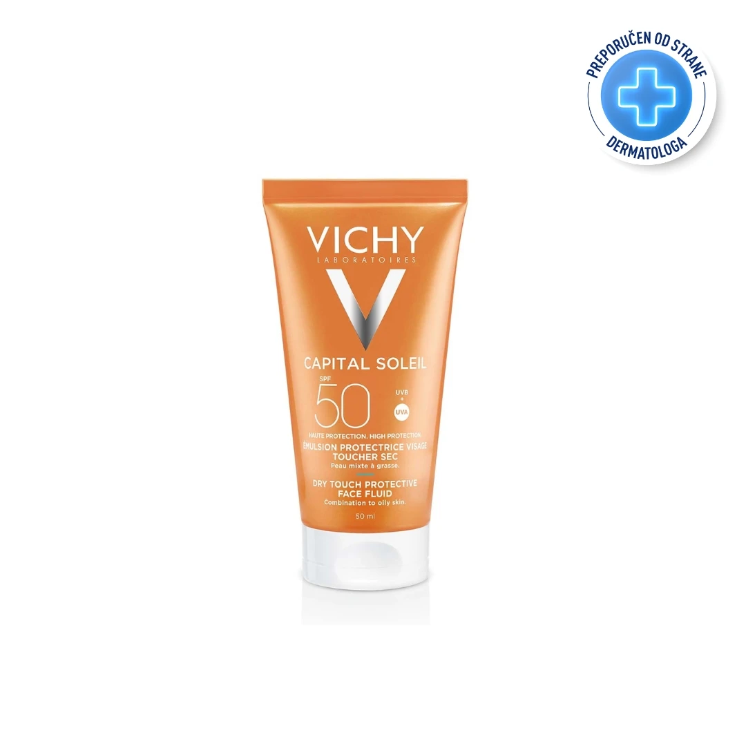 VICHY CAPITAL SOLEIL Dry Touch Fluid za Mat Efekat SPF50 za Masnu Kožu Lica 50 mL