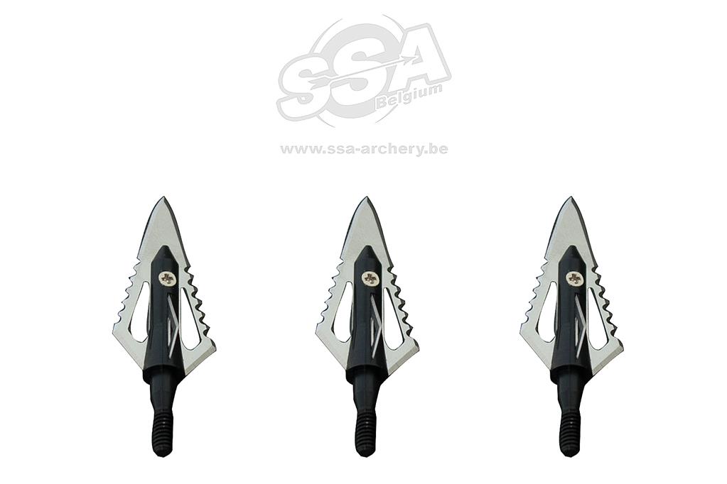 MAXIMAL CROSS-CUT / 100GR 4-BLADE SCREW-IN 3/PK FIXED BLADE BROADHEAD