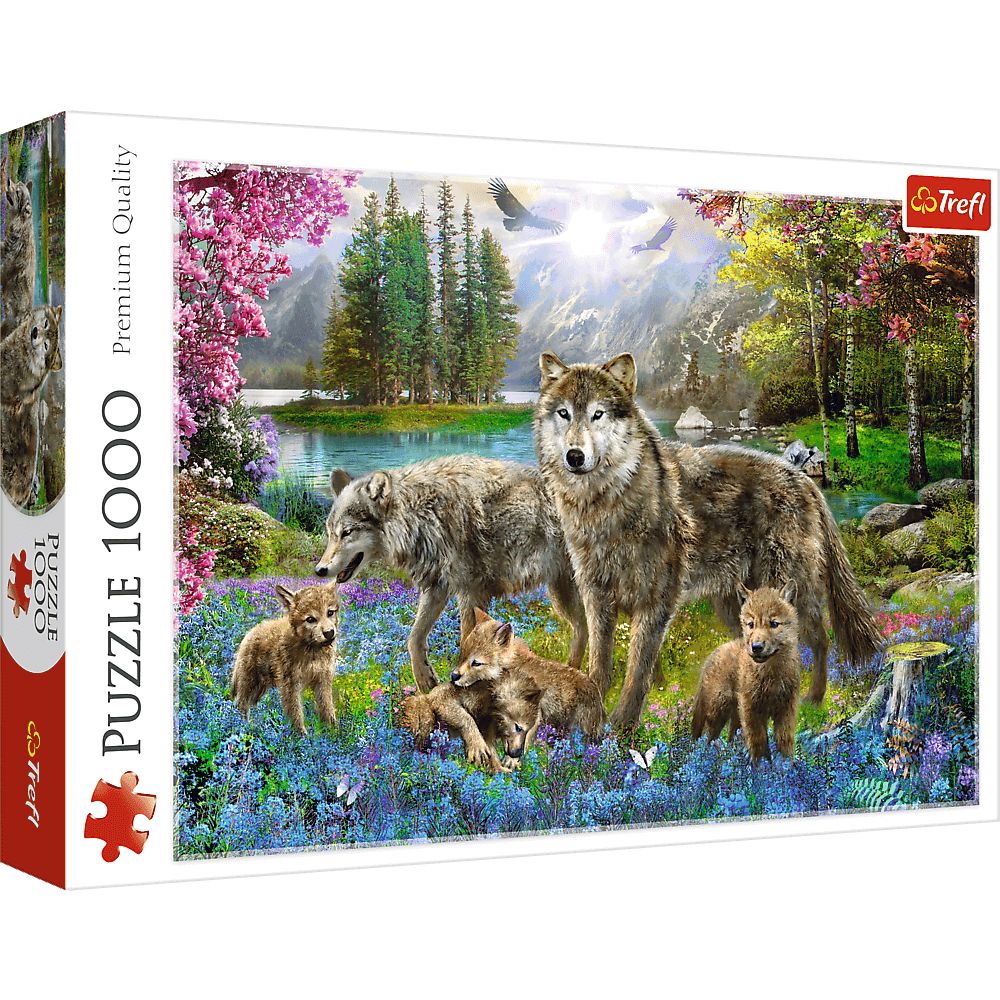 Puzzle 1000 delova-Porodica vukova