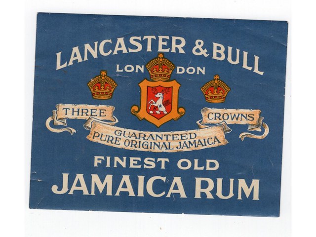 Etiketa za rum: Jamica Rum : Lancaster &; Bull