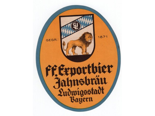 Etiketa za pivo: Erportbier Jahnsbräu Ludwigsstadt