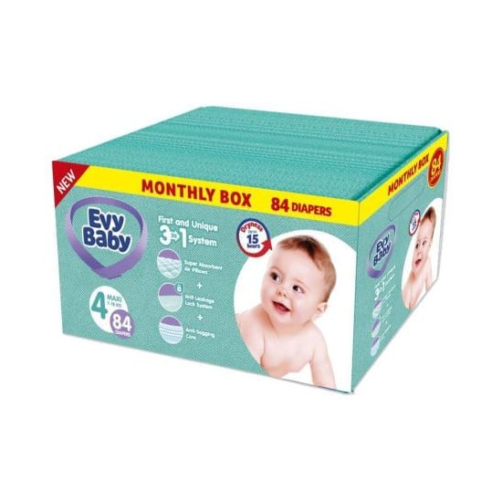 Evy Baby pelene box 4 maxi 7-18kg 3 u 1 84 komada