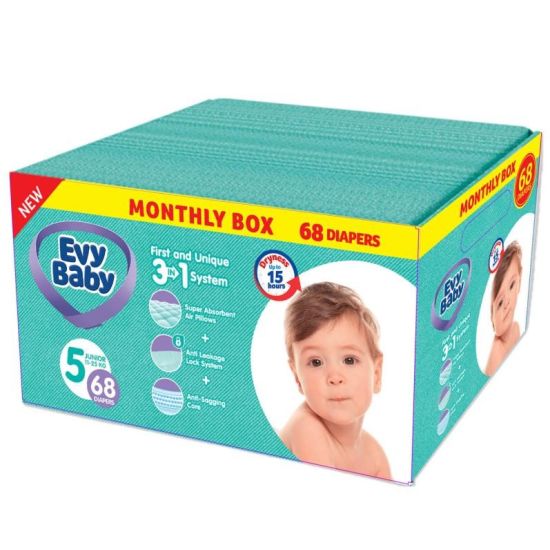 Evy Baby pelene Box 5 junior 11-25kg 3u1 68 komada