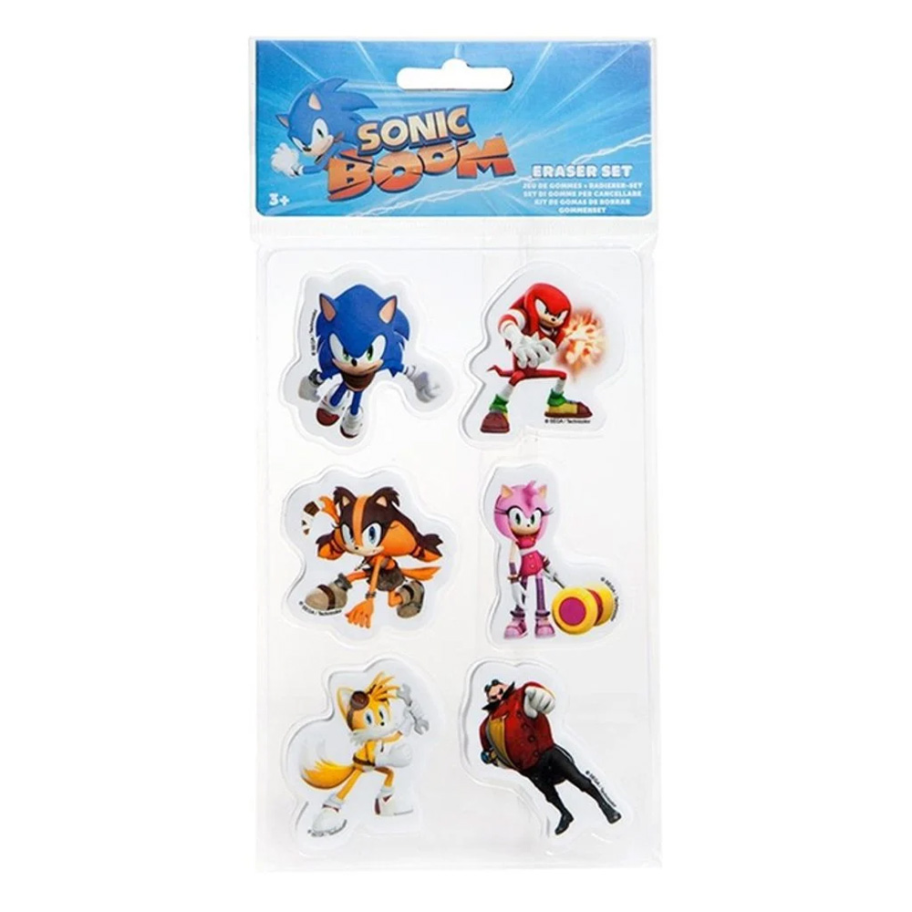 Sonic Boom 6pcs eraser pack