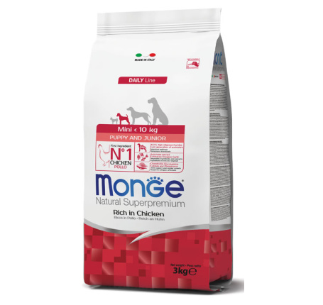 Monge mini puppy & junior, piletina 3kg