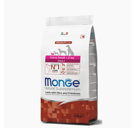 Monge extra small adult, jagnjetina, pirinač i krompir 2,5kg