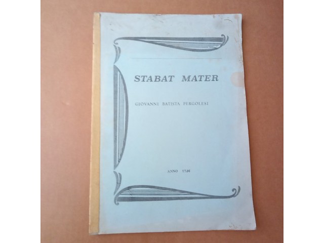 G. B. Pergolesi - Stabat Mater (notno izdanje)