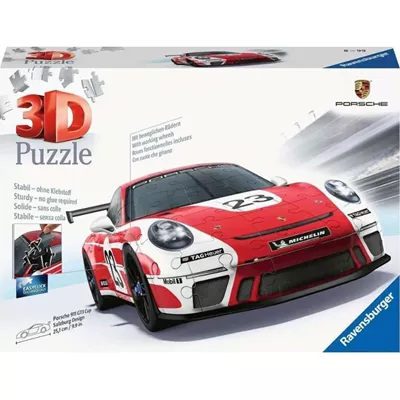 Ravensburger
RAVENSBURGER 3D PUZZLE - PORSCHE GT3 CUP, CRVENE BOJE (RA11558)