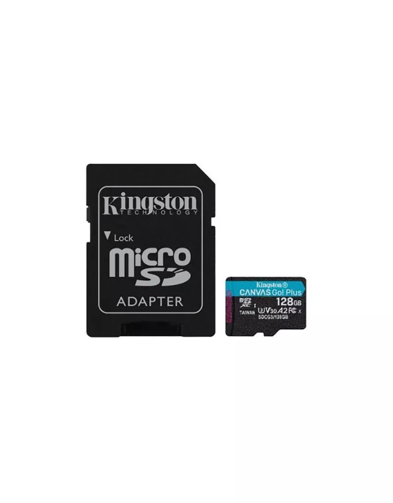Micro SD Kingston 128GB Canvas GoPlus Class10 UHS-I U3 V30 A2, SDCG3/128GB