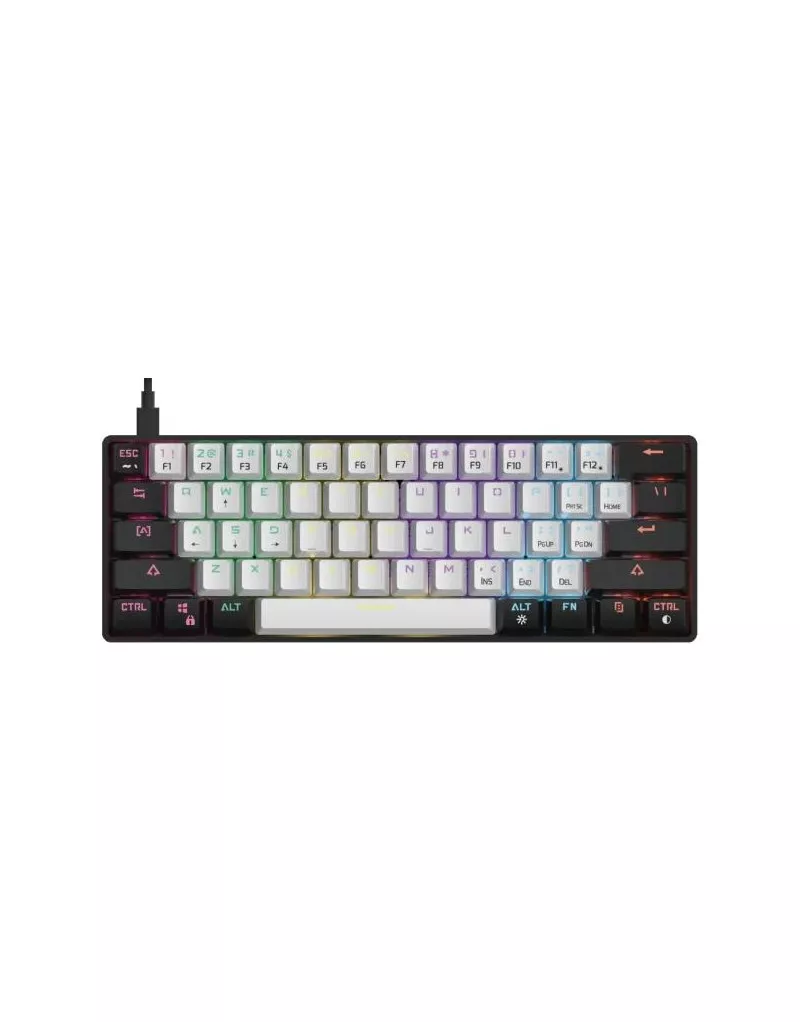 Tastatura Gamdias Aura GK2 Mehanička 60% RGB belo/crna
