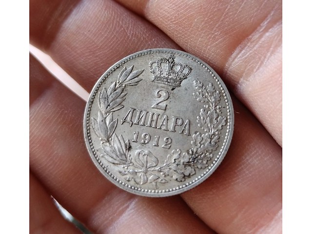 Kraljevina Srbija 2 dinara 1912. srebro