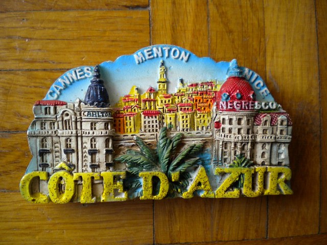 AZURNA OBALA Cote d`Azur, magnet za frizider