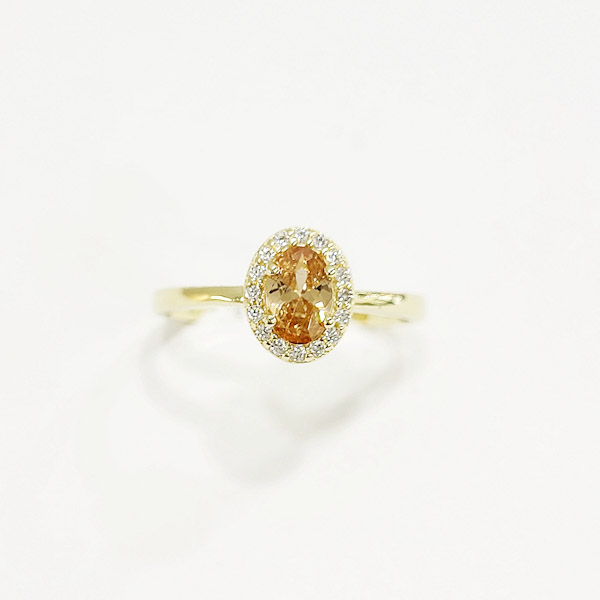 Verenički prsten sa cirkonom boje meda