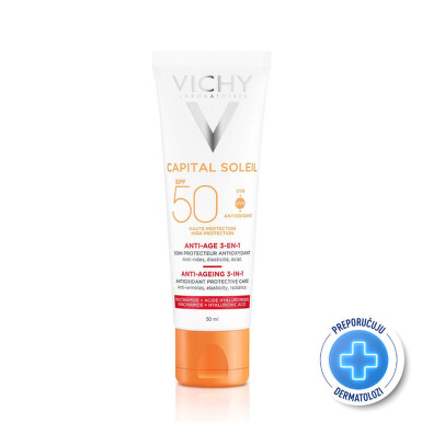 Vichy Capital Soleil Krema za zaštitu od sunca sa anti-age efektom SPF 50, 50 ml