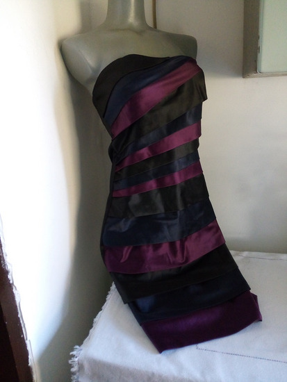 Crno bordo teget top svecana haljina M