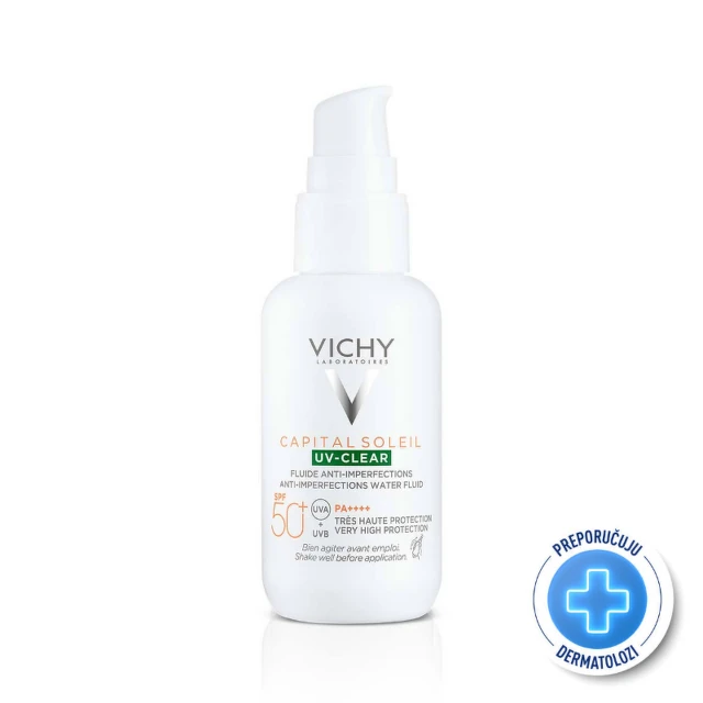 Vichy Capital Soleil UV-Clear Fluid za zaštitu od sunca protiv nepravilnosti SPF 50+, 40 ml